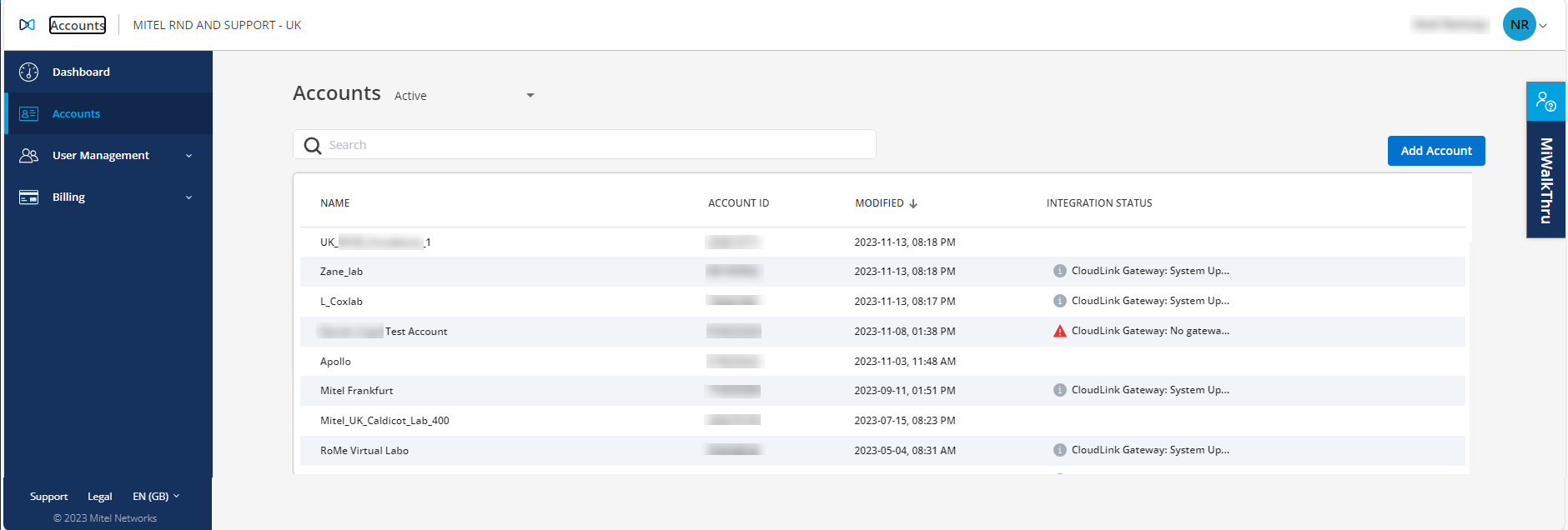 Anmelden bei Mitel Administration